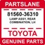 Toyota Genuine 8156036310 Lamp ASSY Rear Combination LH 81560-36310 for ...