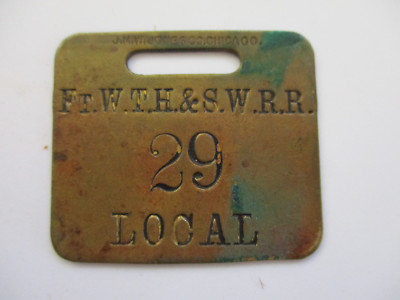 vintage Ft WTH&SW RR Railroad Baggage Brass Train Luggage Tag | eBay