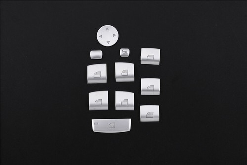 11pcs Silver ABS Car Window Lift Switch Button Trim For BMW 5 Series ...