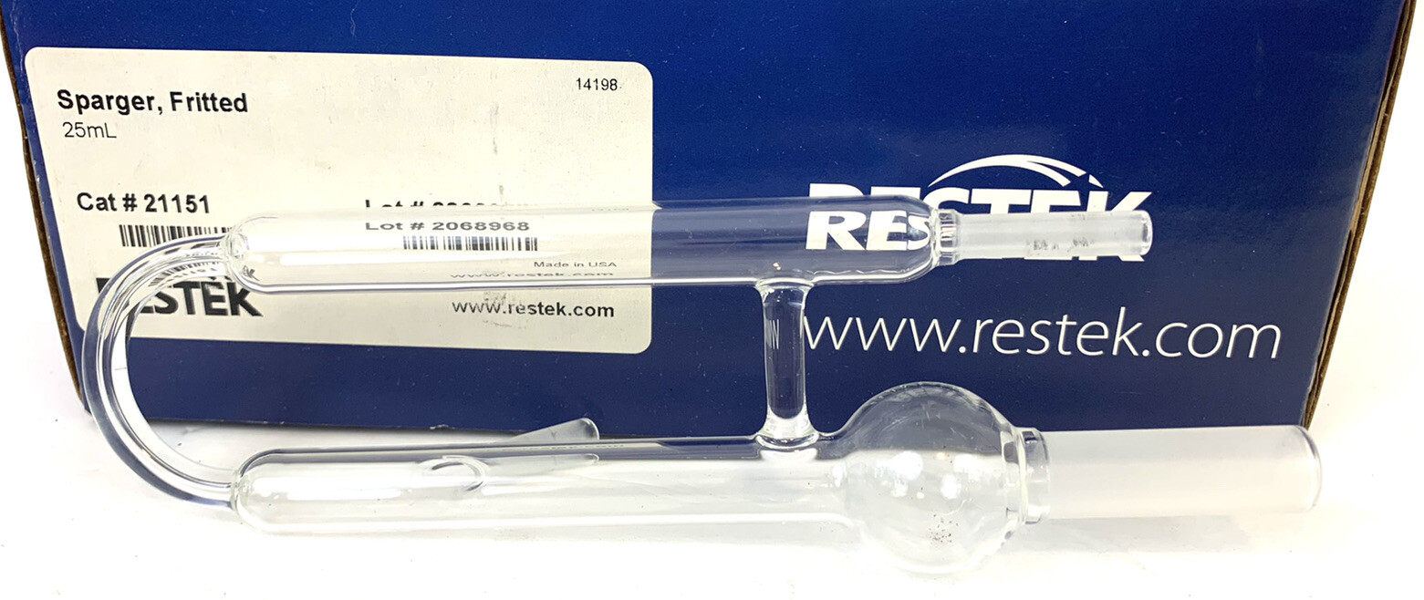 RESTEK Glass 25mL Frit Fritted Purge and Trap Sampler VOC Sparger 1/2 ...