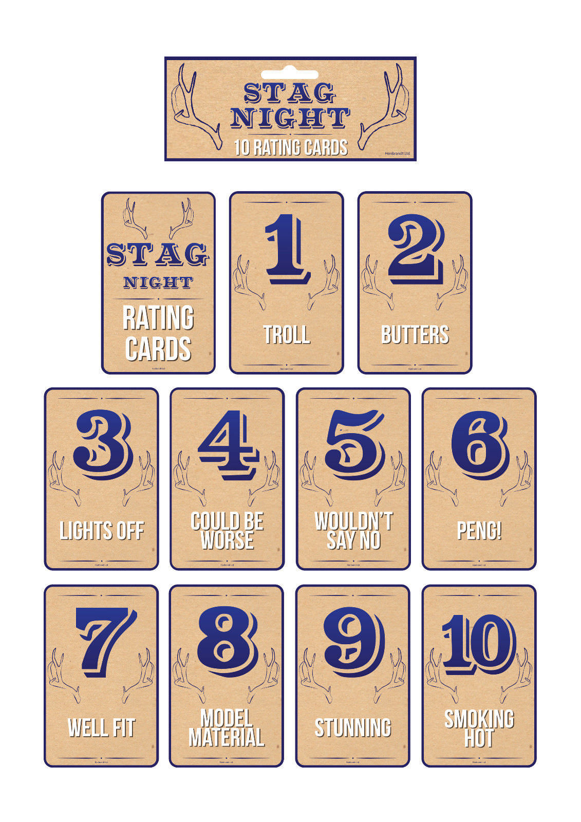 10 x Female Girl Rating Cards Groom To Be Stag Night Out - Novelty Fun ...