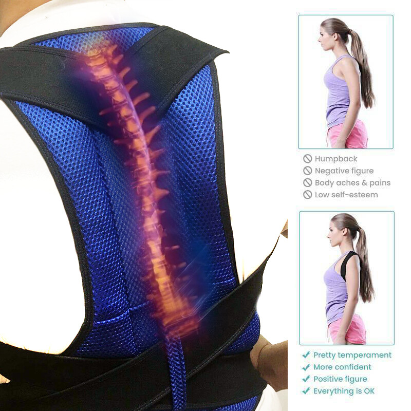 NEOPRENE POSTURE CORRECTOR BAD BACK LUMBAR SHOULDER SUPPORT BELT BRACE ...
