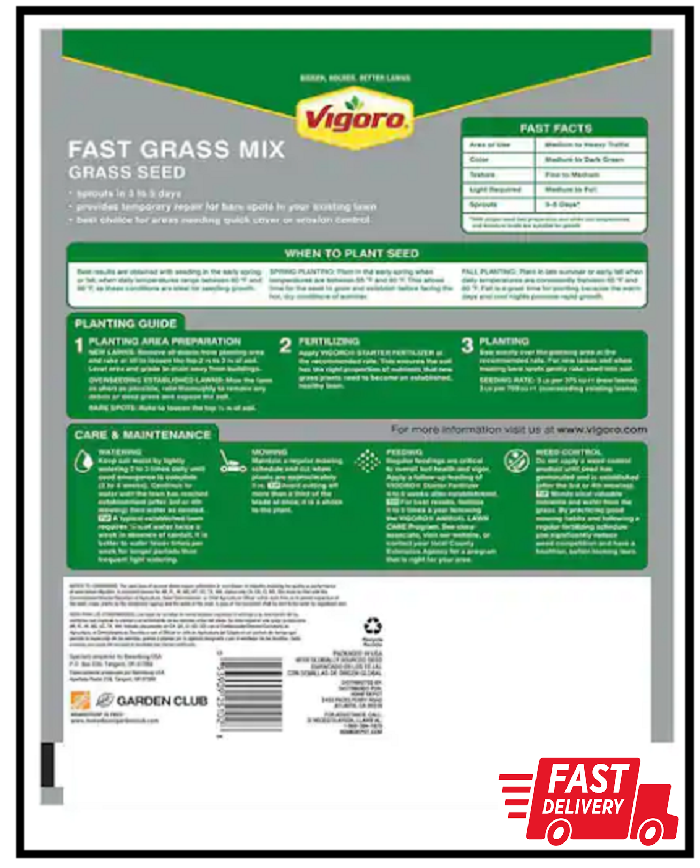 Vigoro Fast Grass Seed Mix 3 Lbs. | eBay