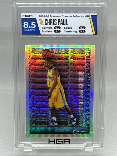 2005-06 Bowman Chrome #111 Chris Paul /300 Refractor Rookie FHOF HGA 8. ...