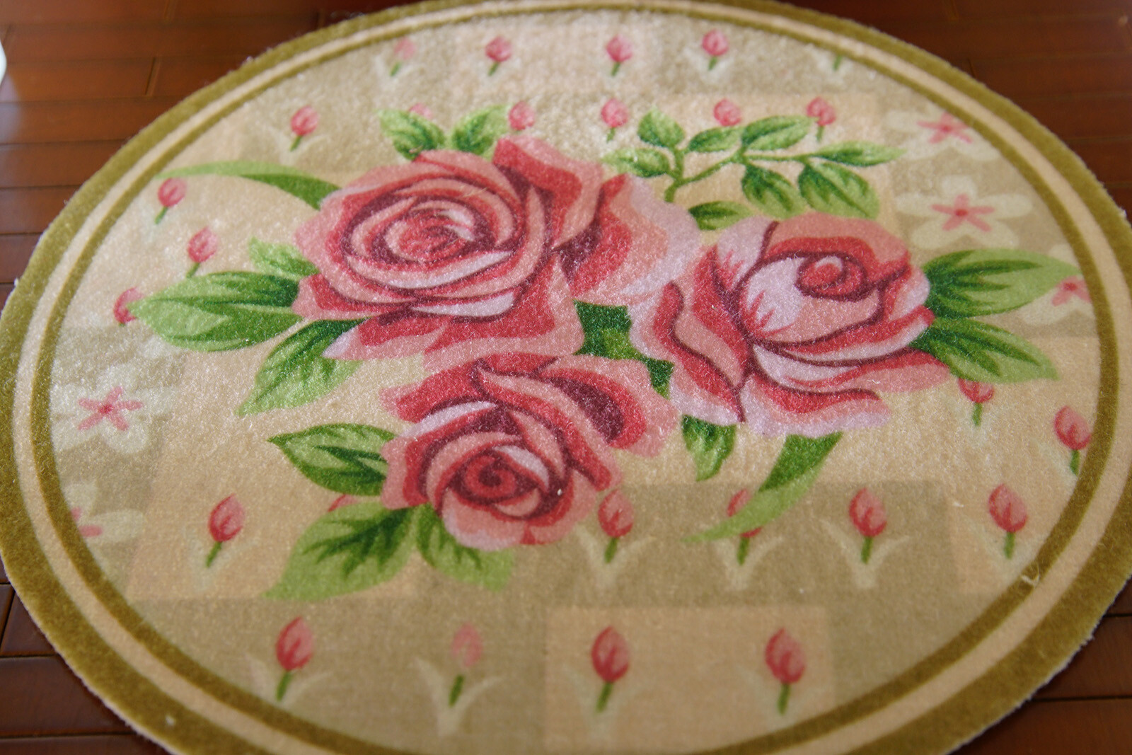 Pink Rose Floral Nice ROUND 1/12 Scale Beautiful Dollhouse Miniature ...