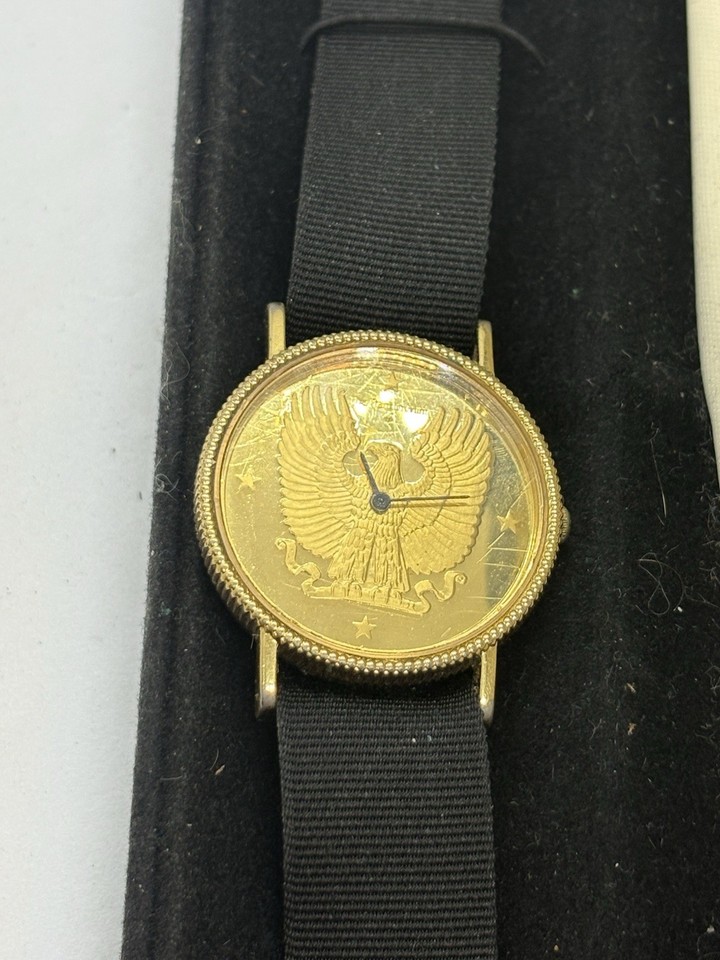 The Franklin Mint Eagle Vintage watch Dial Sterling 925 1998 swiss with ...