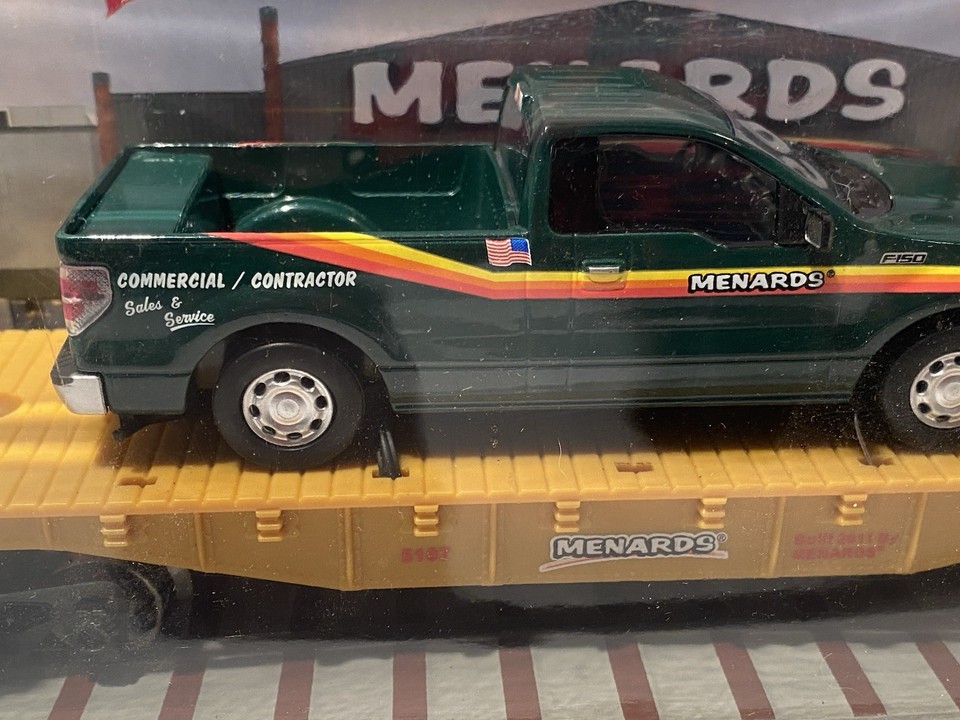 Menards flat car with Menards F-150 Security Truck working headlights ...