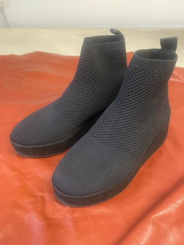 Eileen Fisher Women’s Mars Stretch Knit Wedge Heel Booties- Black - 5.5 ...