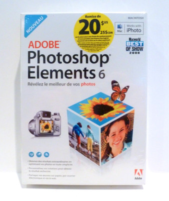 Adobe Photoshop Elements 6 Macintosh Mac Photo Enhancement iPhoto French NEW | eBay