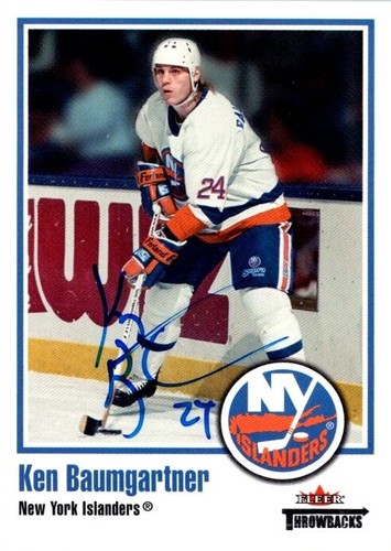 Ken Baumgartner autographed Hockey Card (Islanders) 2002 Fleer ...