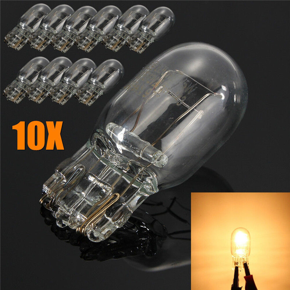 10PC T20 12V21/5W 7440 7443 Clear Glass Turn Signal Stop Brake Tail ...