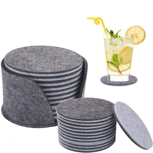 20Pcs Anti Slip Round Felt Drink Coasters Felt Tea Placemat Drinking ...