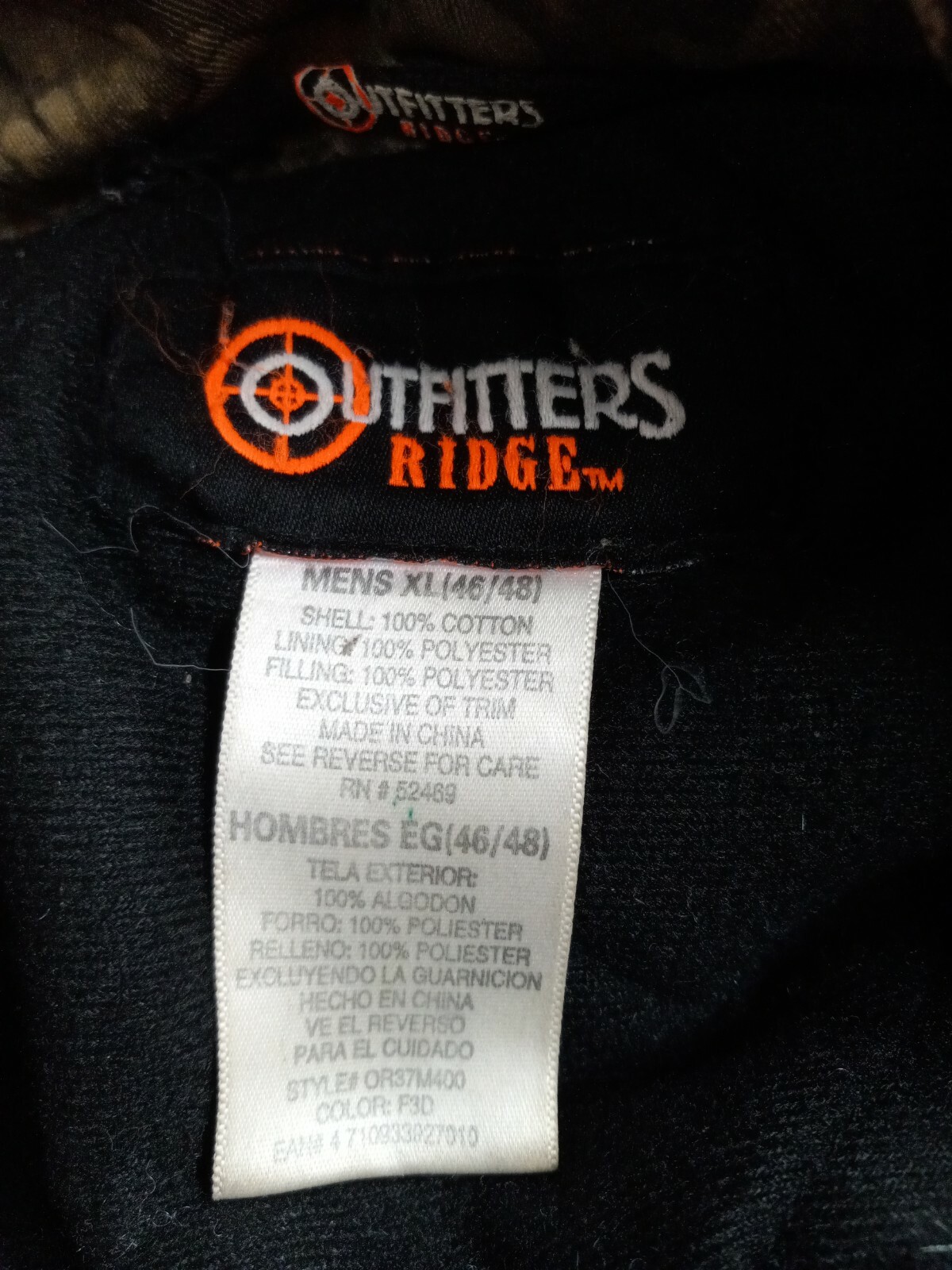 Outfitters Ridge Fusion 3D Camouflage Hunting Coat Jacket Size XL Large ...