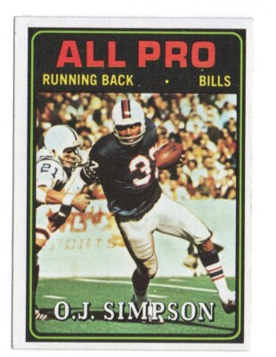 O.J. SIMPSON BUFFALO BILLS #130 1974 TOPPS EX/NM CREASE FREE | eBay