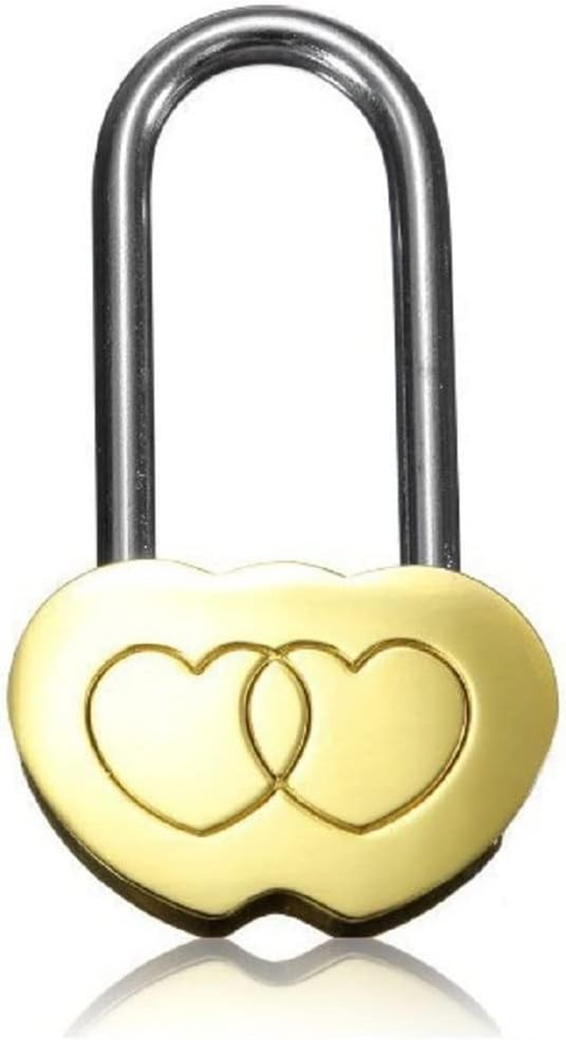 3.5" 50mm Wish Lock, Double Heart Everlasting Love Padlock for Lovers ...