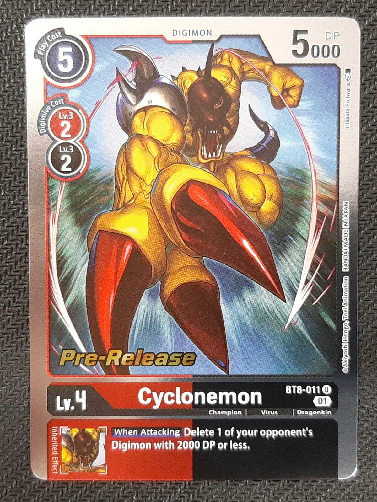 Digimon Card Game - Prerelease Stamp Promo - Cyclonemon - BT08-011 ENG ...