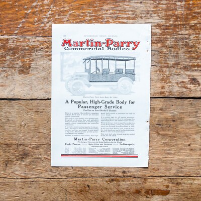 1910s Era Martin-Parry Bodies Ad Early Auto Advertising Automotive Ford ...