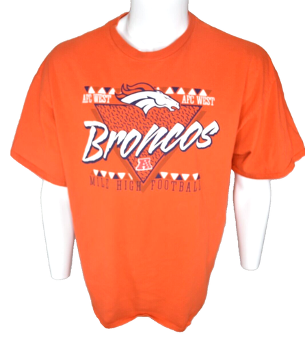 NFL Team Apparel Denver Broncos T Shirt Mens 2XL XXL Mile High Football ...