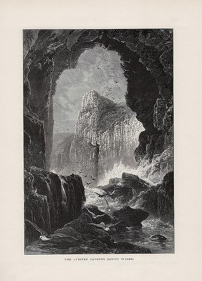 Lydstep Cliffs Et Cavernes South Wales HOLZSTICH Vers 1880 | eBay