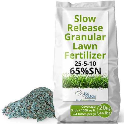 Slow Release Lawn Fertilizer 25-5-10 NPK - 65% Granular Nitrogen ...