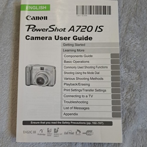 Canon Powershot A720 IS Digital Camera User Guide Instruction Manual ...