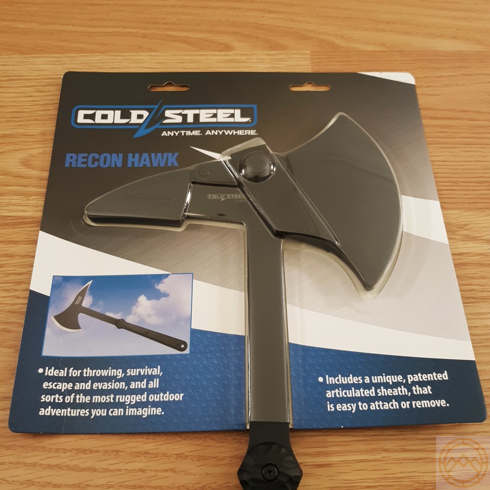 Cold Steel Recon Hawk Axe 7" Black Coated 65Mn Steel Head 4¼" Edge ...