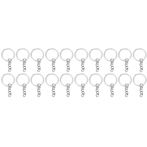 50 Pcs Metal Keyring Keychain Split Ring DIY Key Chains Accessories HEL ...