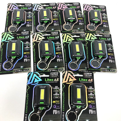 10 Pack Litez All Cobfob Tactical Keychain LED Lights High/Low/S.O.S ...