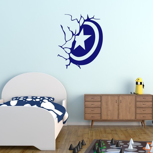 SUPERHERO Shield Wall Sticker | Superhero Wall Sticker | Superhero Logo ...