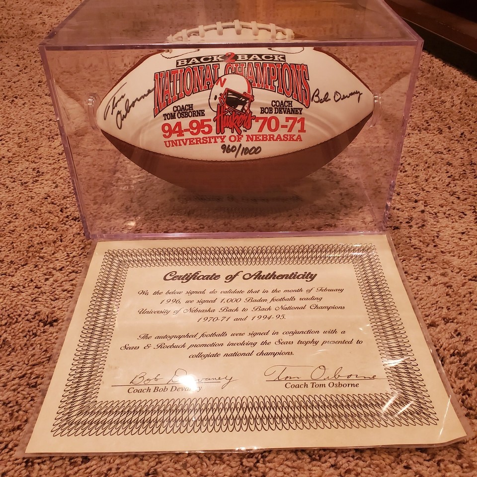 Nebraska Huskers Bob Devaney Tom Osborne Back To Back National Champs ...