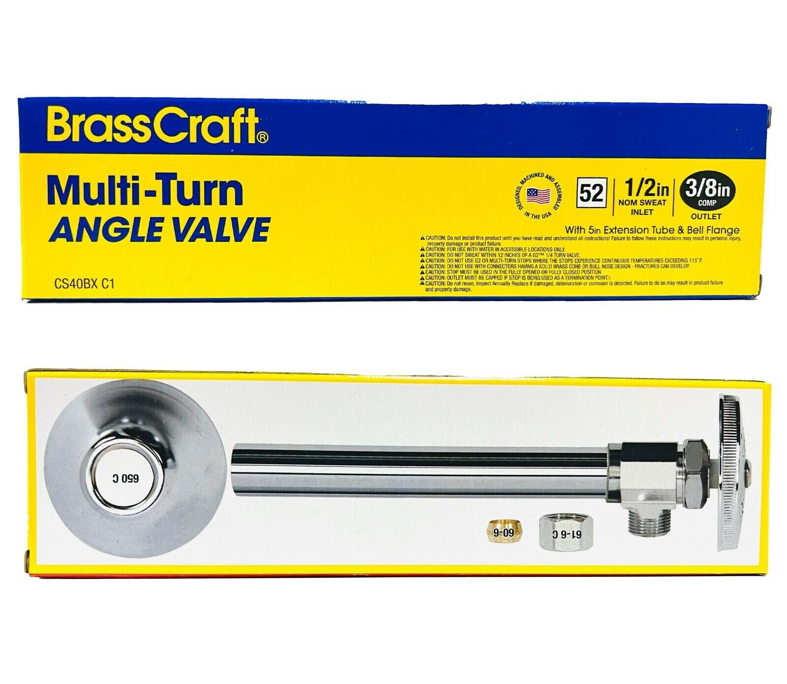 BRASS CRAFT 1/2" X 3/8" MULTI-TURN WATER ANGLE VALVE | eBay