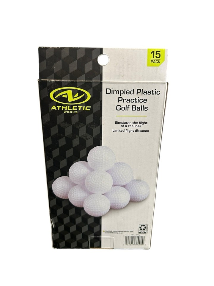 Athletic Works Dimpled Plastic Practice Golf Balls 15 Pack White New | eBay