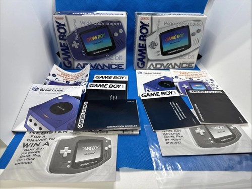 Nintendo Game Boy Advance Indigo + Arctic Console BOX, MANUALS, INSERTS ...