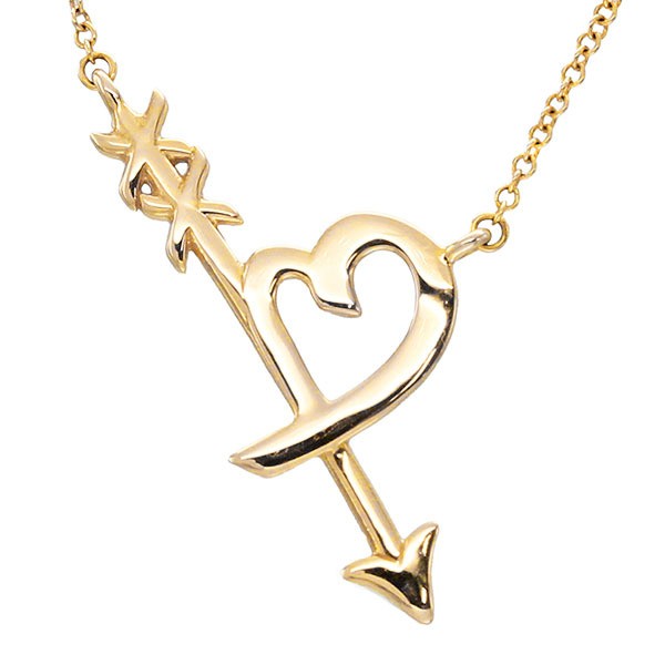 Tiffany&Co. Paloma Picasso Loving Heart Arrow Necklace K18 Pink Gold ...
