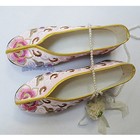 Women Floral Ballerina Slipper Ballet Chinese Slip On Shoe Flat ...