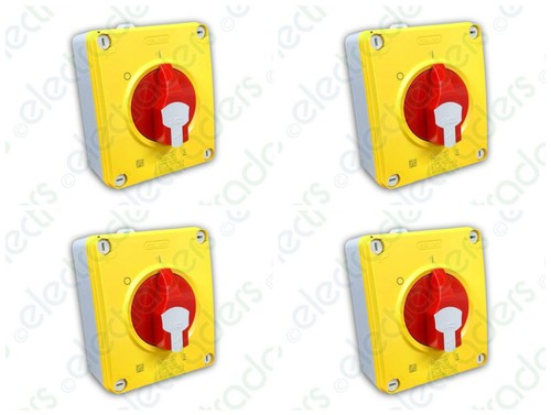 4 x Gewiss GW70436P Rotary Isolator Switches 32amp 4 Pole IP65 3 Phase ...