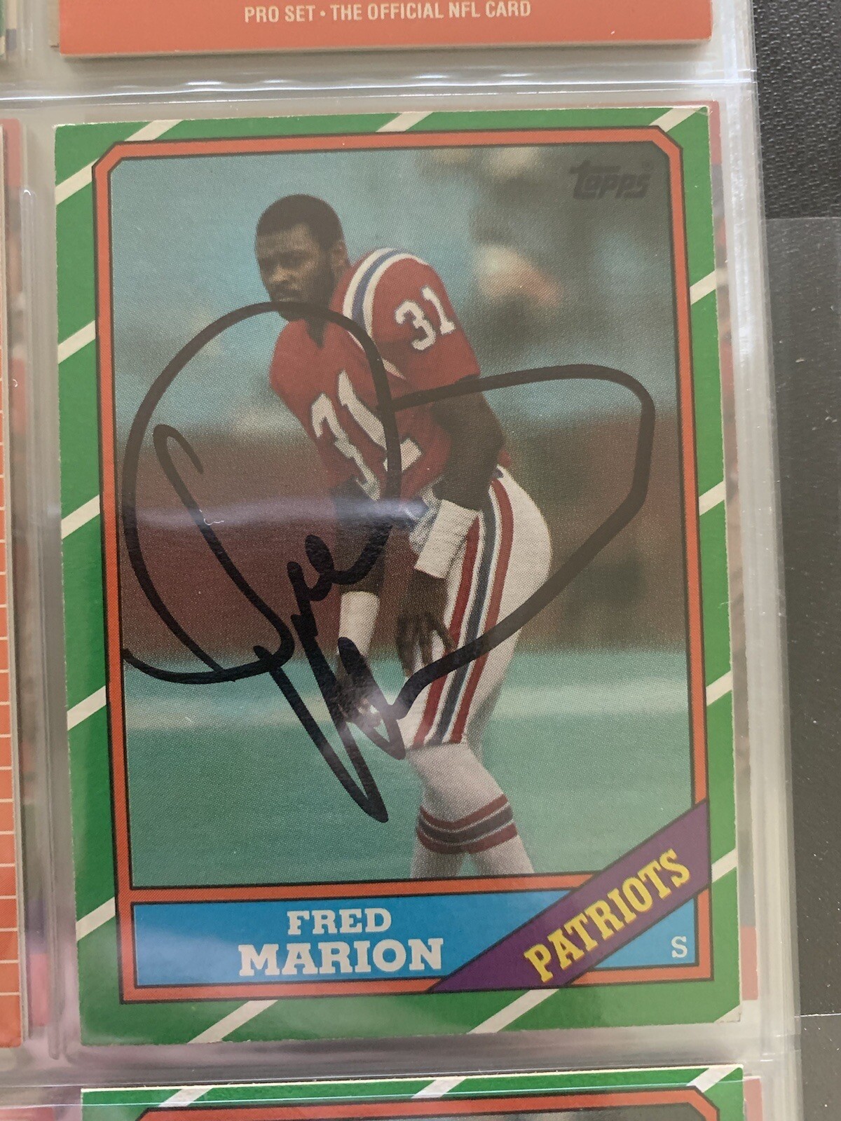 3 Fred Marion PATRIOTS football cards. 1 card autographed | eBay