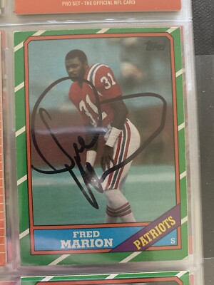 3 Fred Marion PATRIOTS football cards. 1 card autographed | eBay
