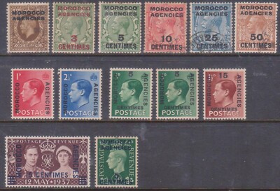 (F318-124) 1927-37 Morocco agencies O/P mix of 13stamps 1d to ...