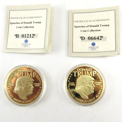 Speeches of President DONALD TRUMP 24K Gold layered Coins American Mint ...