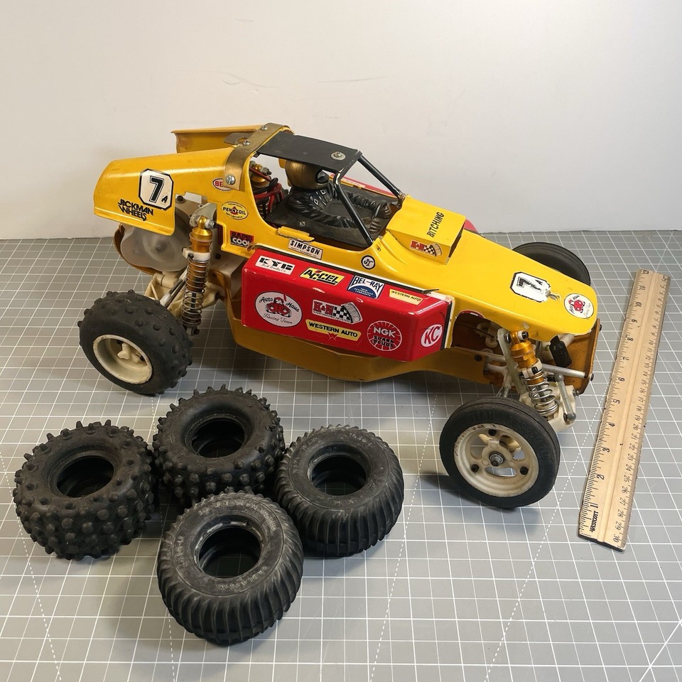 Vintage Team Associated RC10 Gold Pan Buggy w/Extra Tires & Tamiya ...