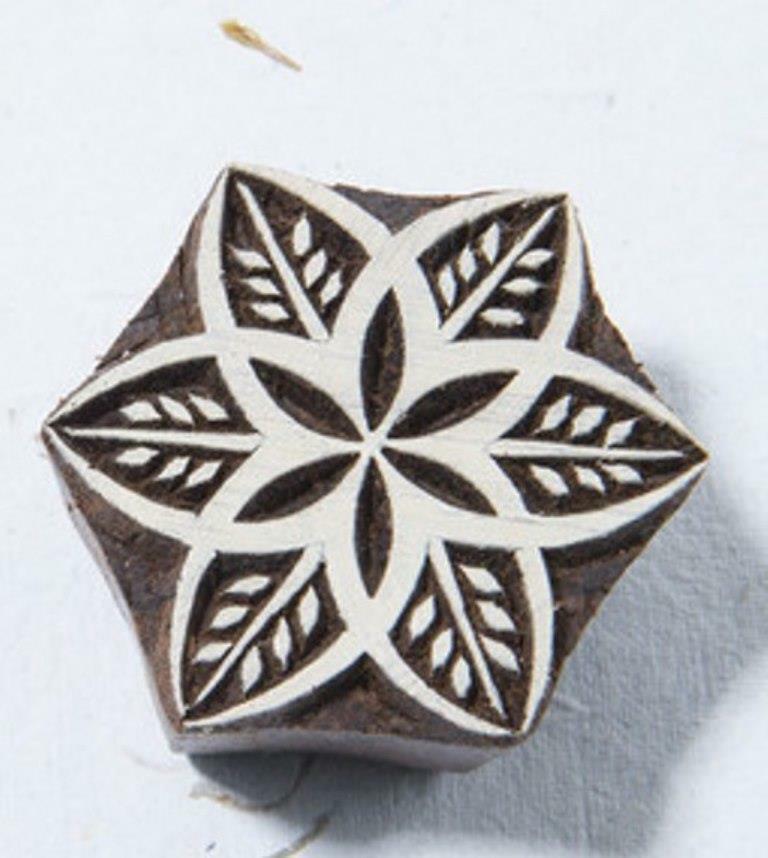 Block Stamp Blockwallah Wooden Stamp - Flowers Design For Crafting ...