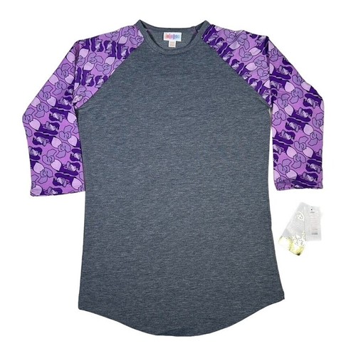 LuLaRoe Randy XXS Raglan Shirt Disney Donald Duck Gray Purple NWT ...