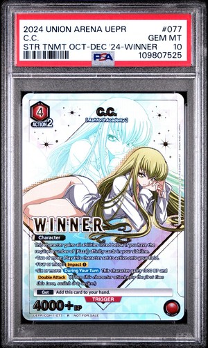 Union Arena TCG C.C. CC Winner Promo Alt Art Holo PSA 10 Gem Mint Code Geass | eBay
