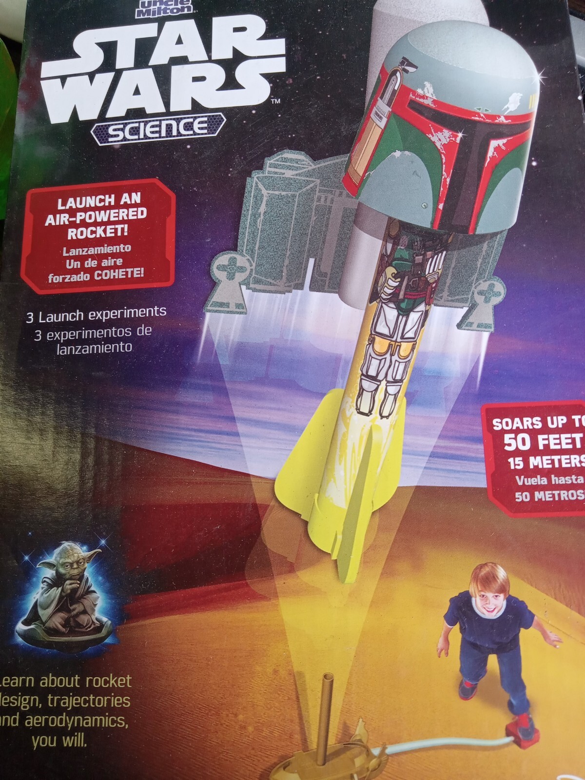 NIB STAR WARS SCIENCE-BOBA FETT LAUNCH LAB- Air Powered Rocket-Disney ...