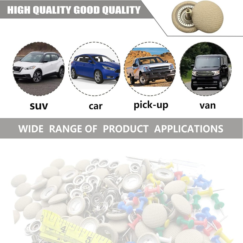 60PCS Car Roof Headliner Repair Kit Auto Roof Snap Rivets Retainer with ...