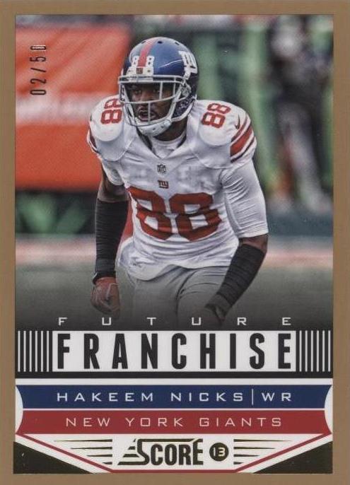 2013 Score - Future Franchise Hakeem Nicks #319 Gold Zone /50 for sale ...