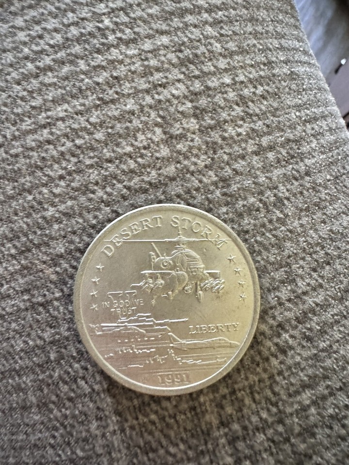 MINT 1991 DESERT STORM $5 COIN AH-64 APACHE ATTACK HELICOPTER | eBay