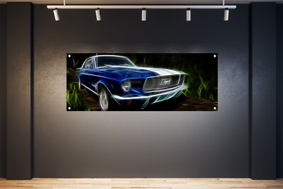 Wandbild Poster Banner Bilder XXL 160x60 cm Auto Car Mustang Digital ...