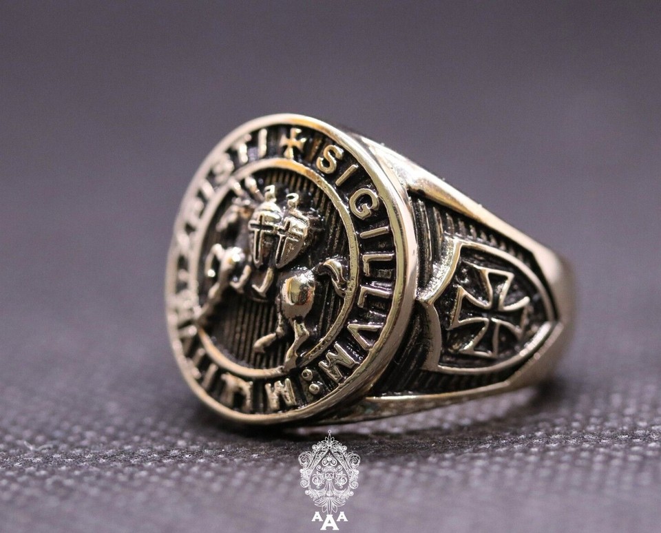 Knight Templar Ring BRASS Ring Brass K.O.T Ring Men Ring Templar Ring ...